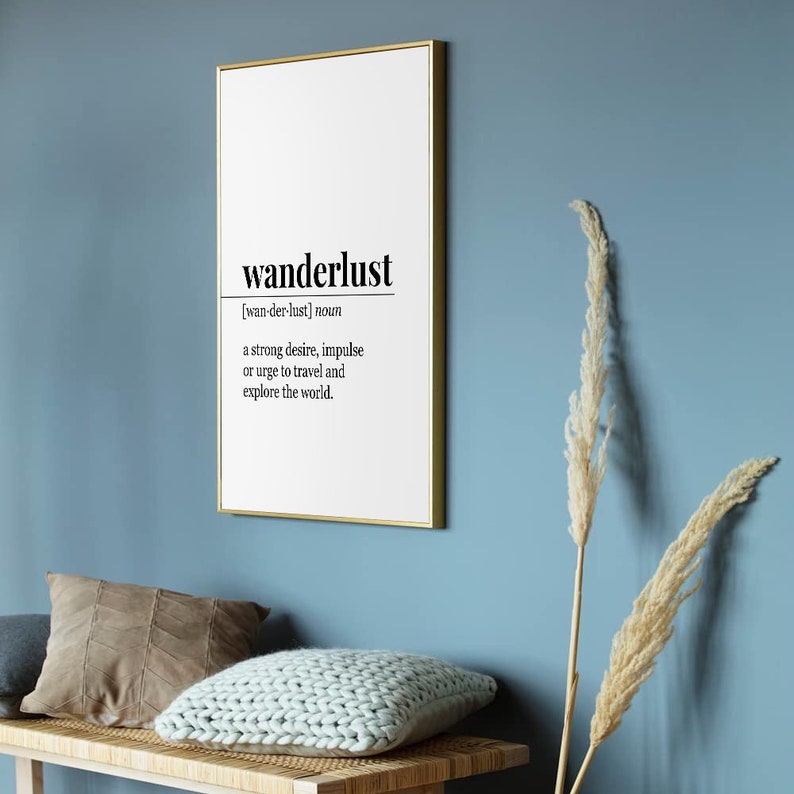 Wanderlust Definition Print Explore the World Poster Urge to - Etsy