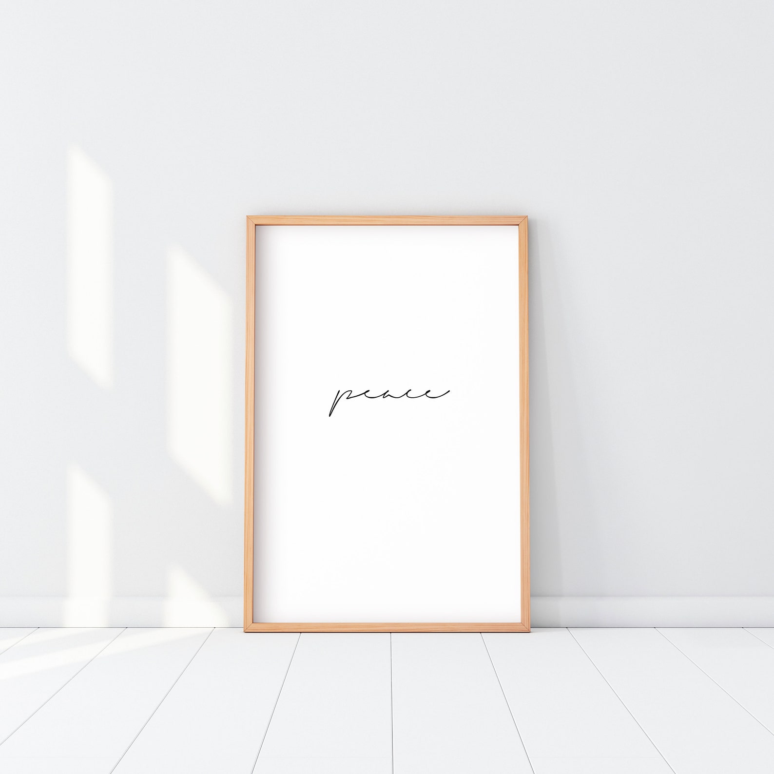 Peace Print, Peace Handwritten Poster, Minimalist Peace Wall Art ...
