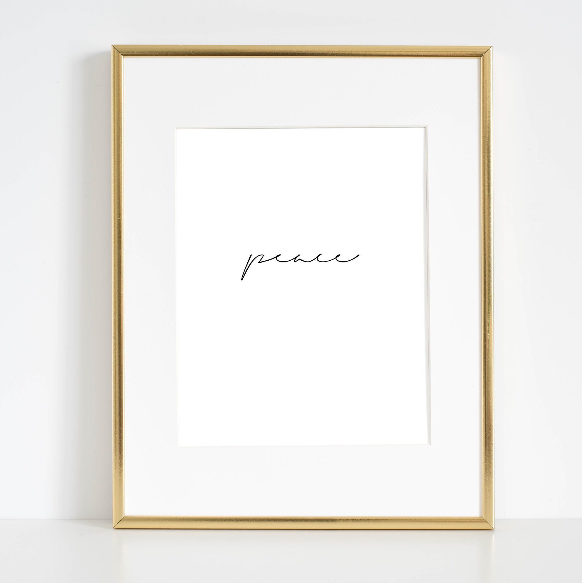 Peace Print, Peace Handwritten Poster, Minimalist Peace Wall Art ...