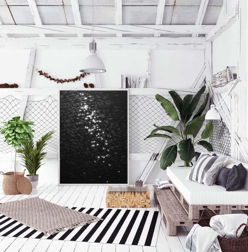 Lake Stardust Print Light reflection poster Boho Chic | Etsy