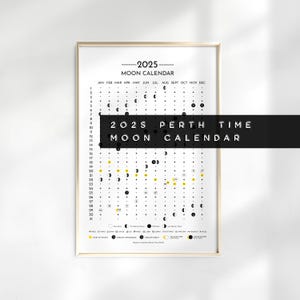 Perth Time Moon Calendar 2025, Australian Western Time Lunar Calendar ...