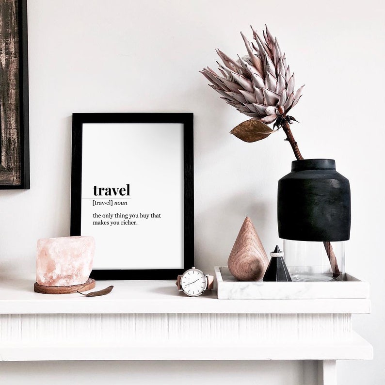 Travel Definition Print Globetrotter Poster Traveler Quote | Etsy