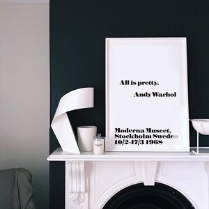 Warhol Pretty Print, All is Pretty Poster, Andy Warhol Quote, Moderna ...