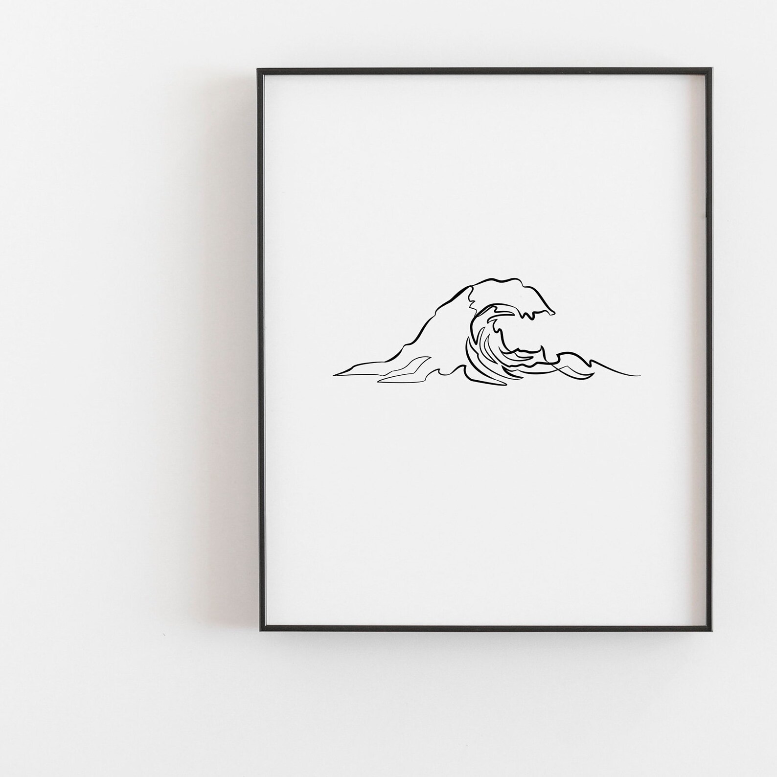 Single Line Wave Print Kanagawa Wave the Great Wave Ocean - Etsy