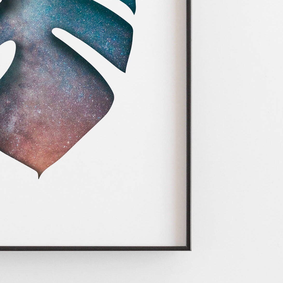 Monstera Print, Stardust Galaxy Monstera Leaf Print, Tropical Plant ...