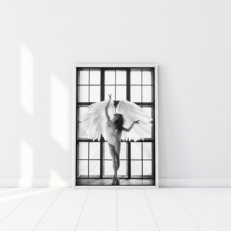 Window Angel Print Guardian Angel Poster Fallen Angel Wall - Etsy