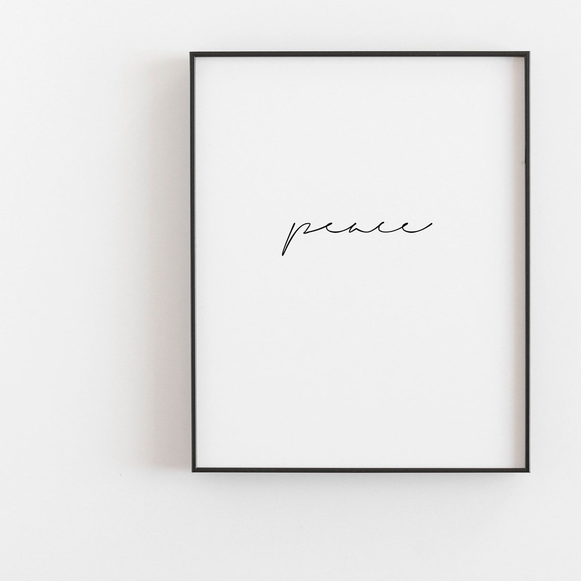 Peace Print, Peace Handwritten Poster, Minimalist Peace Wall Art ...