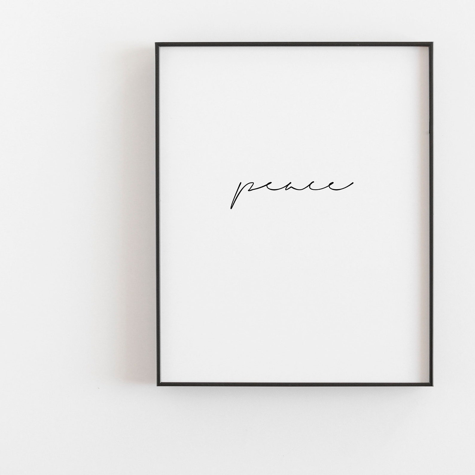 Peace Print Peace Handwritten Poster Minimalist Peace Wall | Etsy