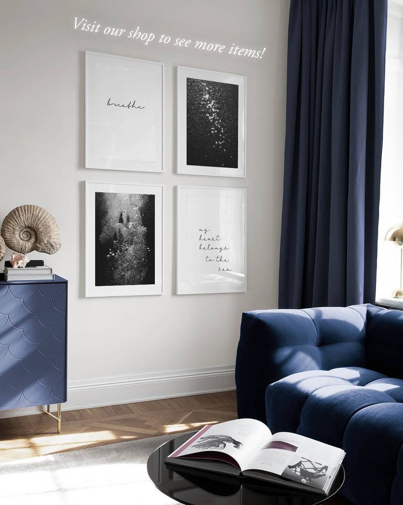 Freediving Print Girl Swimming Poster Little Mermaid Print - Etsy