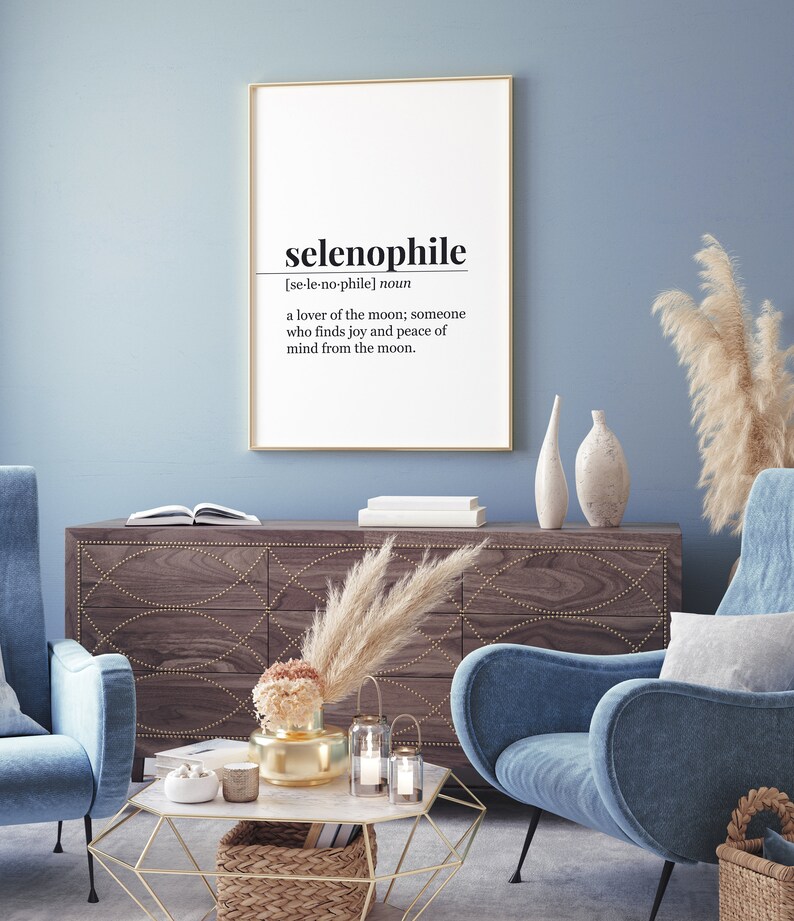 Selenophile Definition Print Selenophile Poster Moon Lover - Etsy