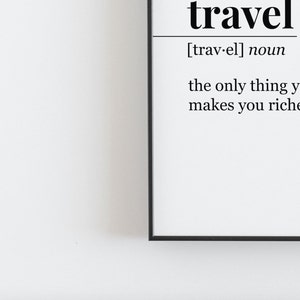 Travel Definition Print, Globetrotter Poster, Traveler Quote ...