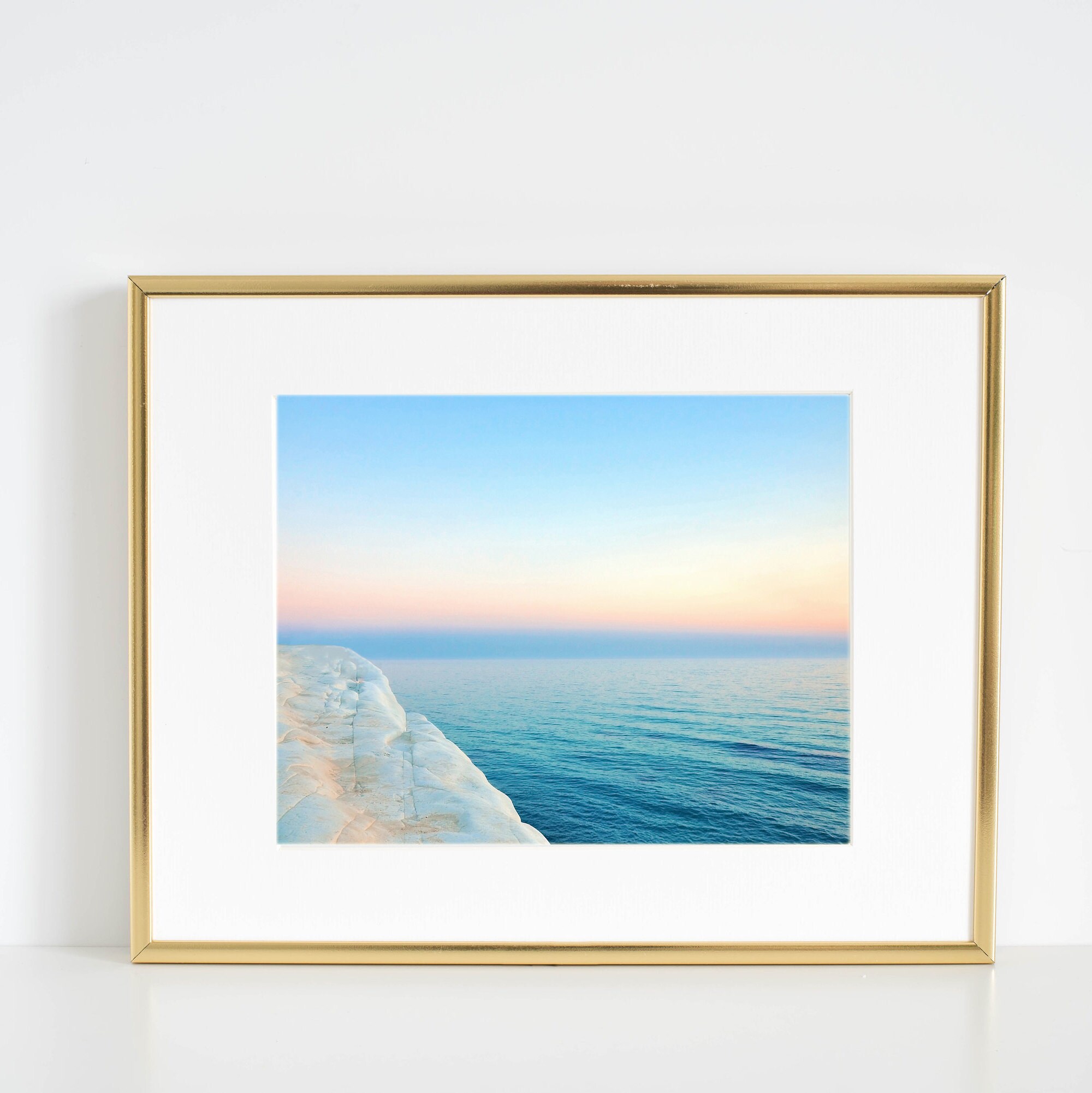 Sunset Cliff Print Coastal Decor Poster Ocean Sunset - Etsy