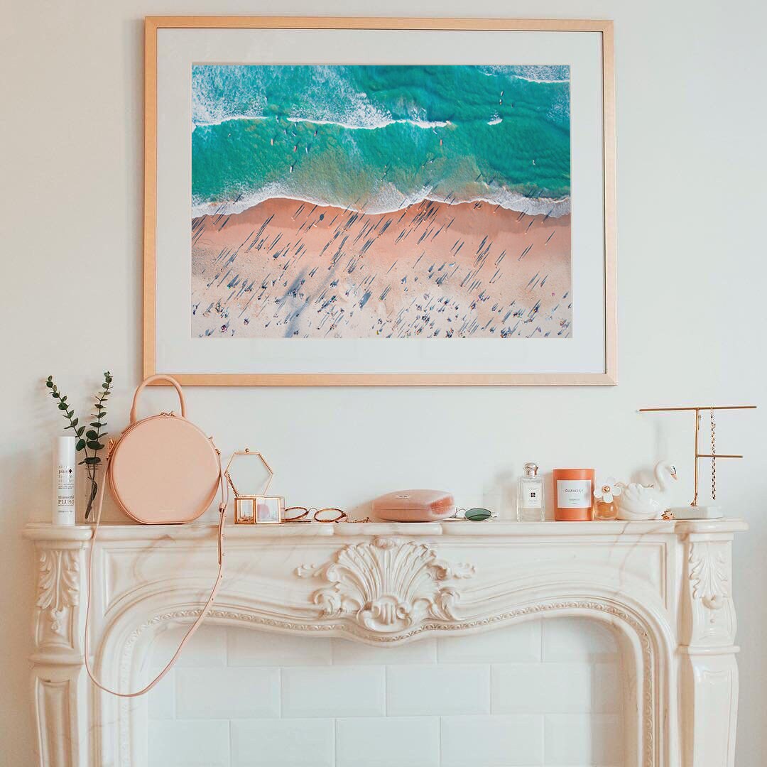 Half Sand Half Sea Drone print Beach print Bondi Beach | Etsy