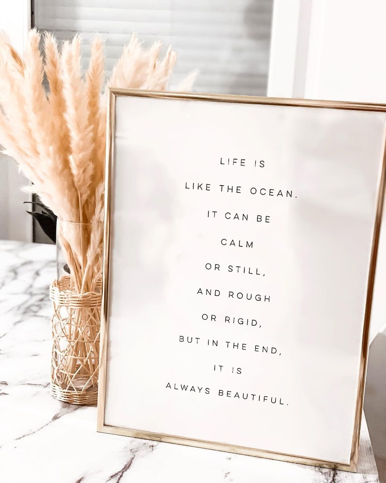 Ocean Quote Life is Like the Ocean It Can Be Calm or Still - Etsy