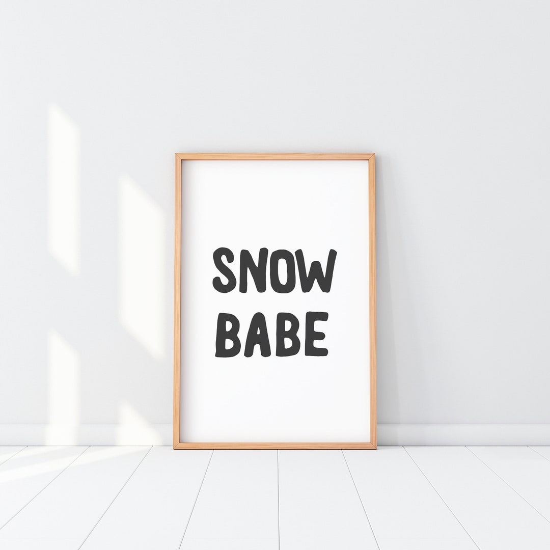 Snow Babe Poster, Snow Queen Print, Handwritten Snow Babe Minimalist ...
