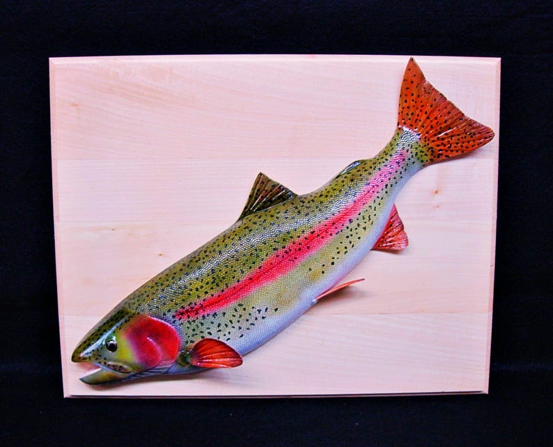 Rainbow Trout Replica, Wildlife Art, Fishing Art, Fly Fishing Sculpture ...