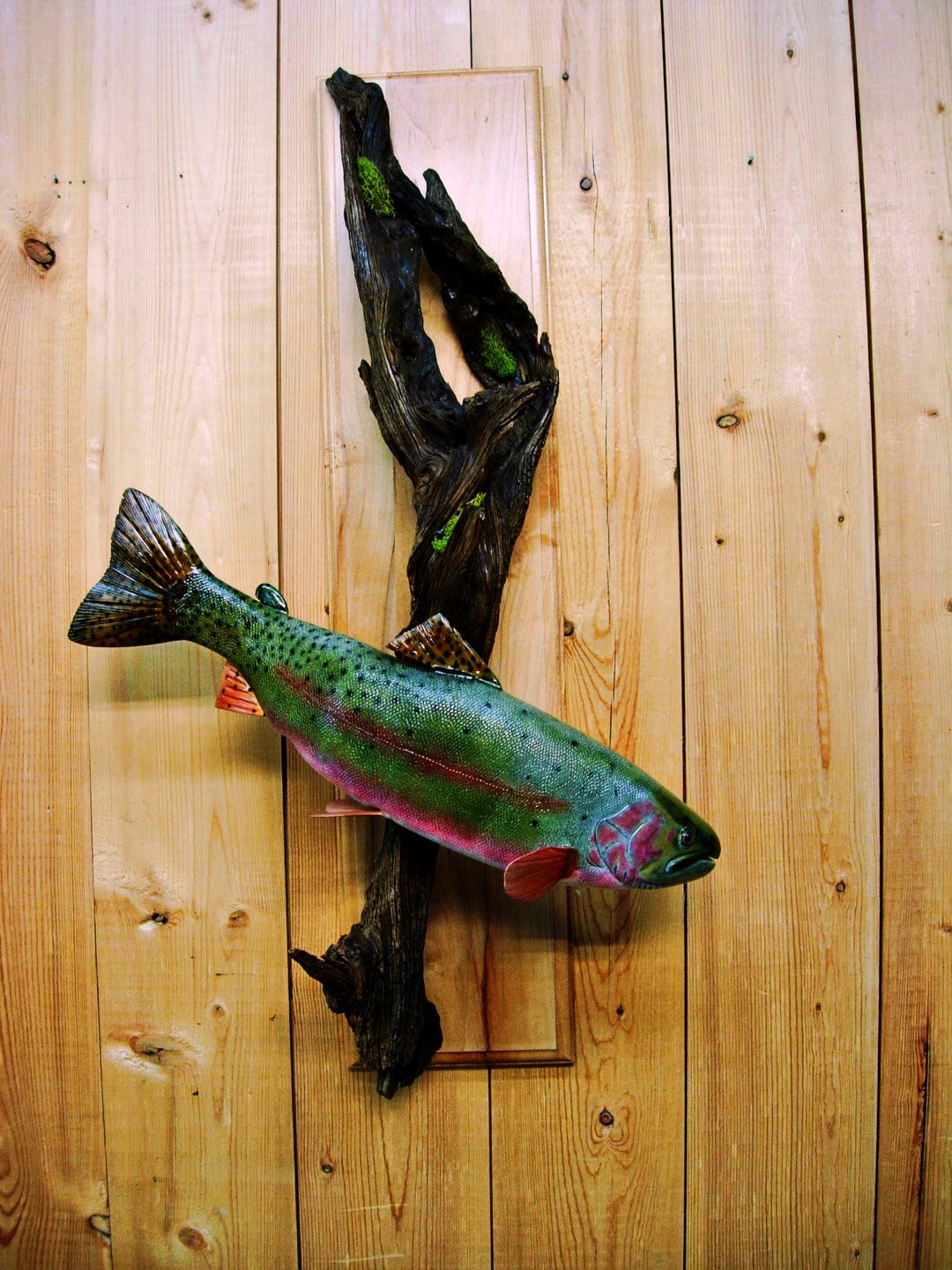 Handcrafted Cutthroat Trout Wood Carving: Aspen & Birch Mount, Fish ...
