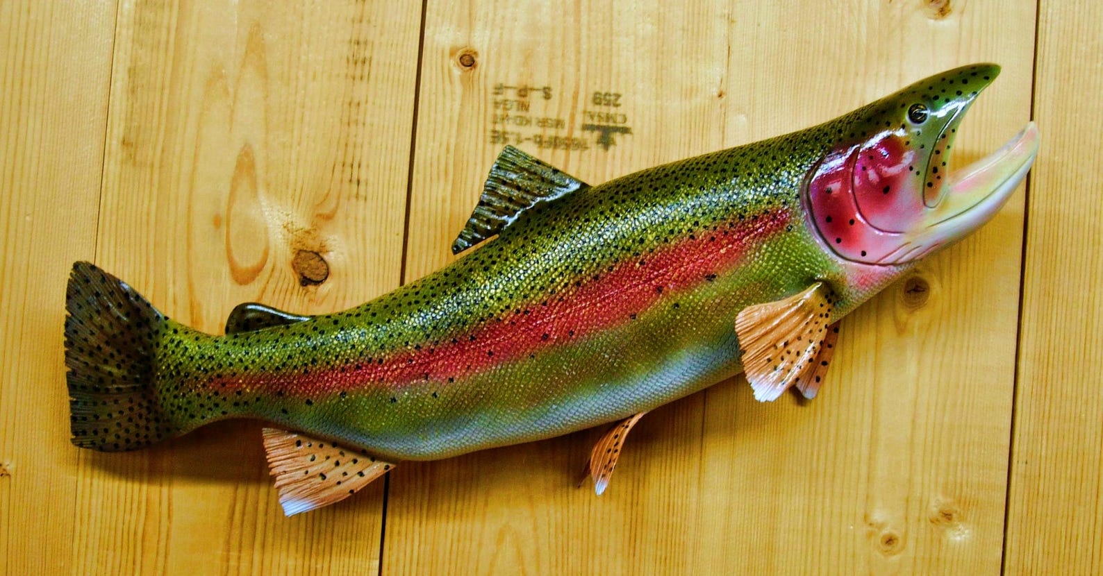 Handcrafted Rainbow Trout, Cabin Decor, Sculpture, Fishing Gift, Fish ...