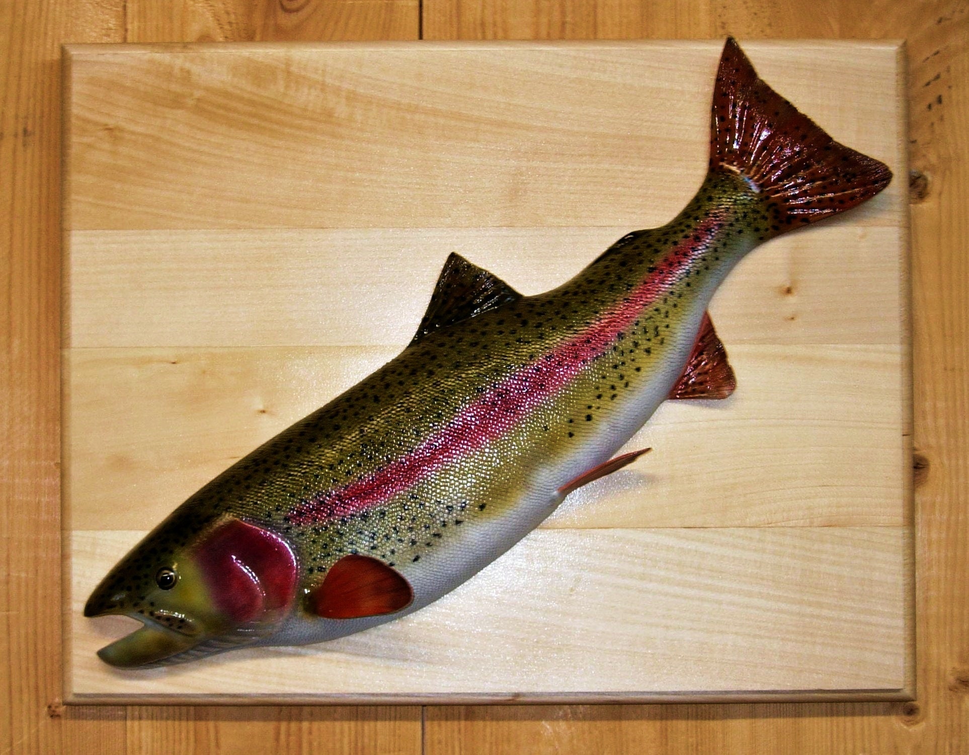 Rainbow Trout Replica, Wildlife Art, Fishing Art, Fly Fishing Sculpture ...