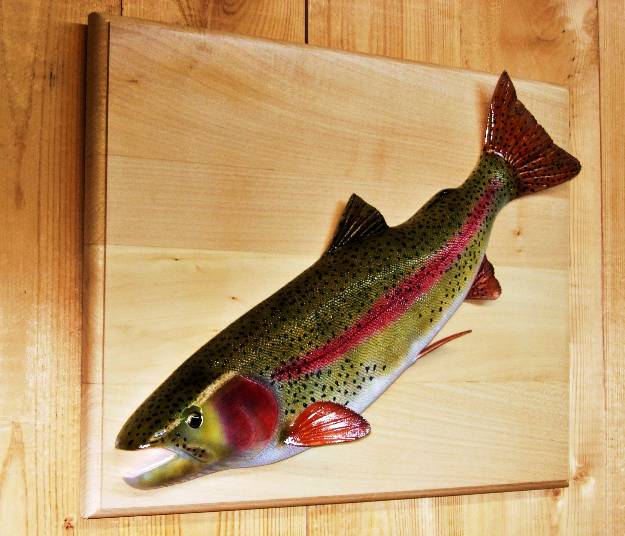 Rainbow Trout Replica, Wildlife Art, Fishing Art, Fly Fishing Sculpture ...