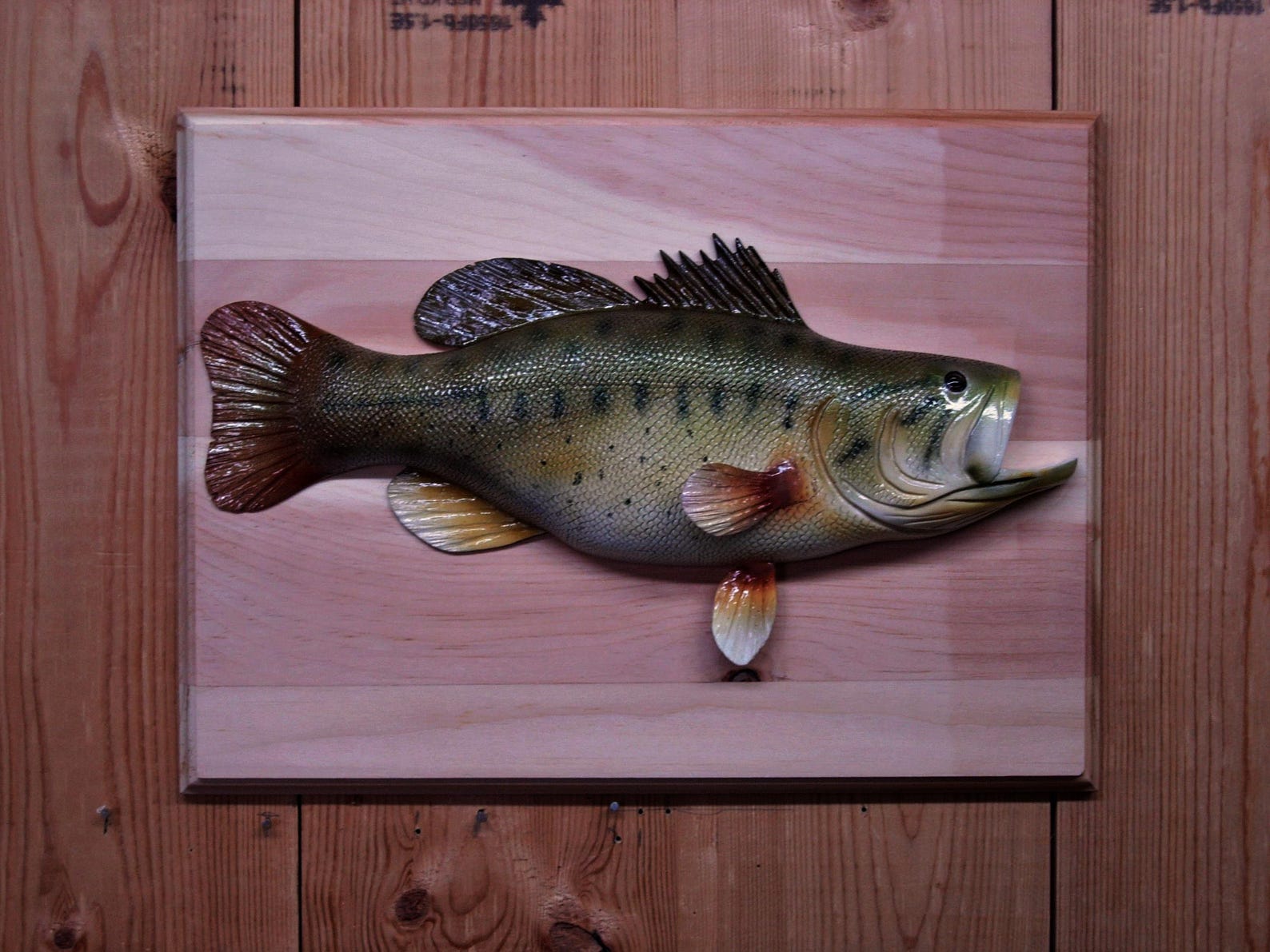 Hand Carved Aspen Bass Sculpture: Wildlife Fishing Art - Etsy