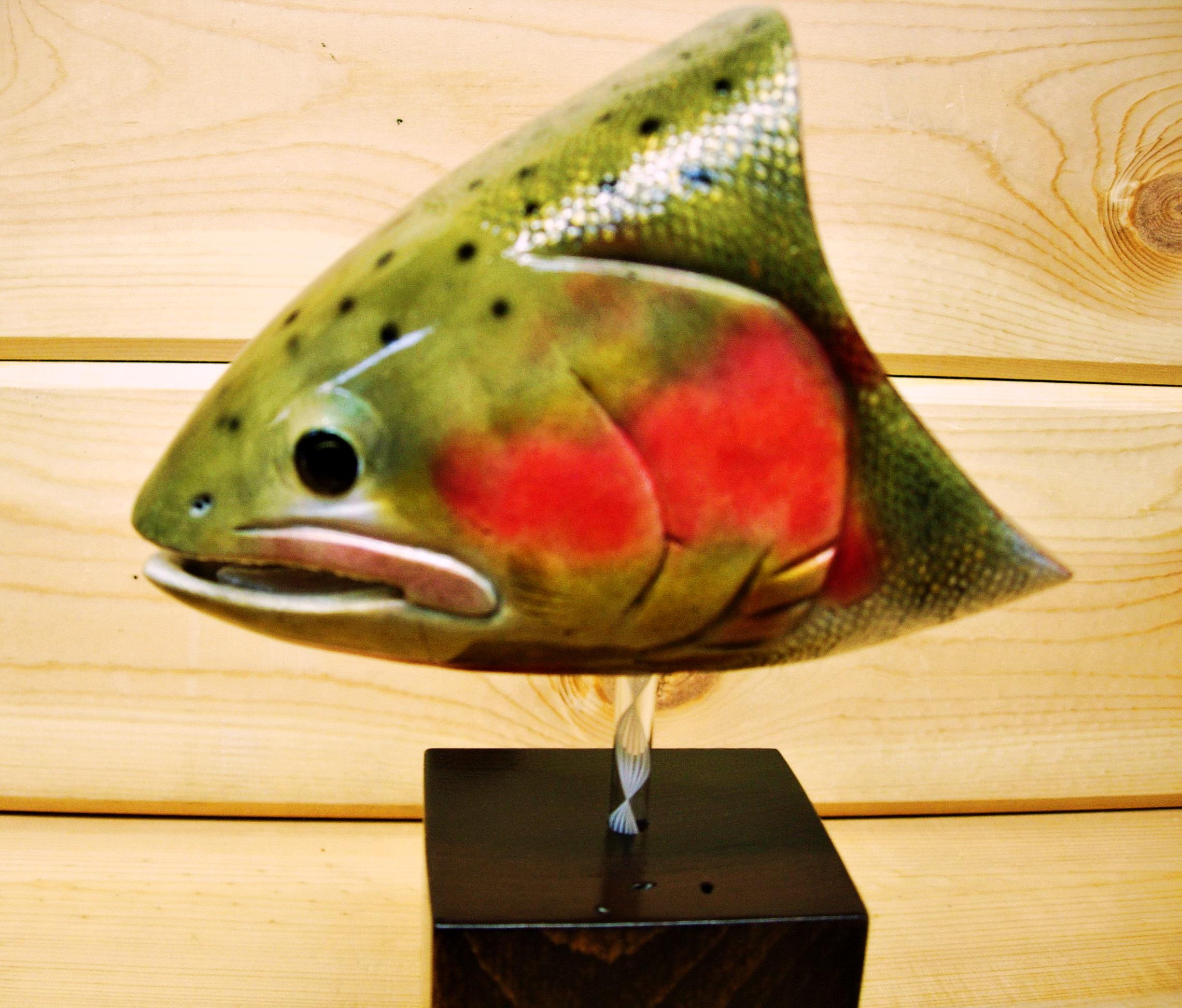 Cutthroat Trout Carving: Aspen Wood Fish Sculpture, Cabin Decor - Etsy