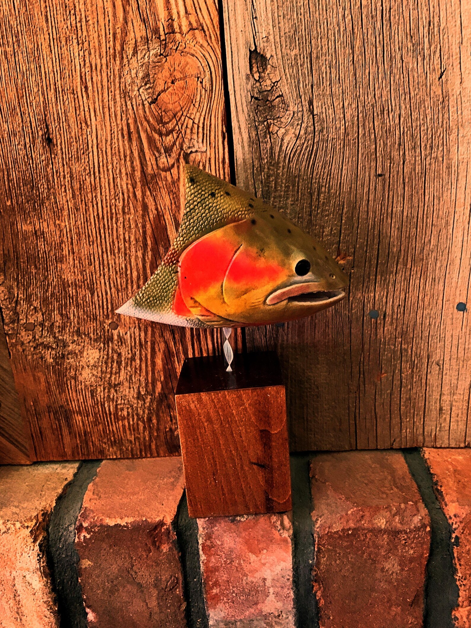 Cutthroat Trout Carving: Aspen Wood Fish Sculpture, Cabin Decor - Etsy