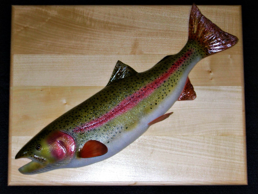 Rainbow Trout Replica, Wildlife Art, Fishing Art, Fly Fishing Sculpture ...
