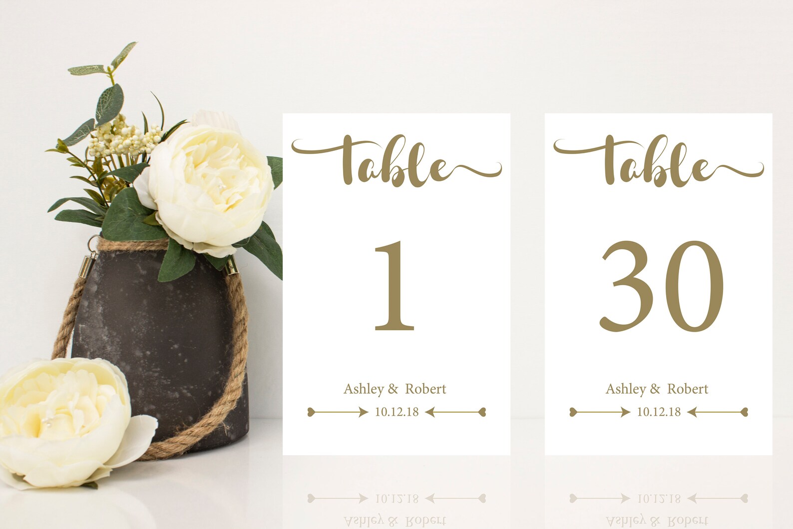 Elegant Wedding Table Number Tags DIY Printable Table Numbers, 4x6 ...