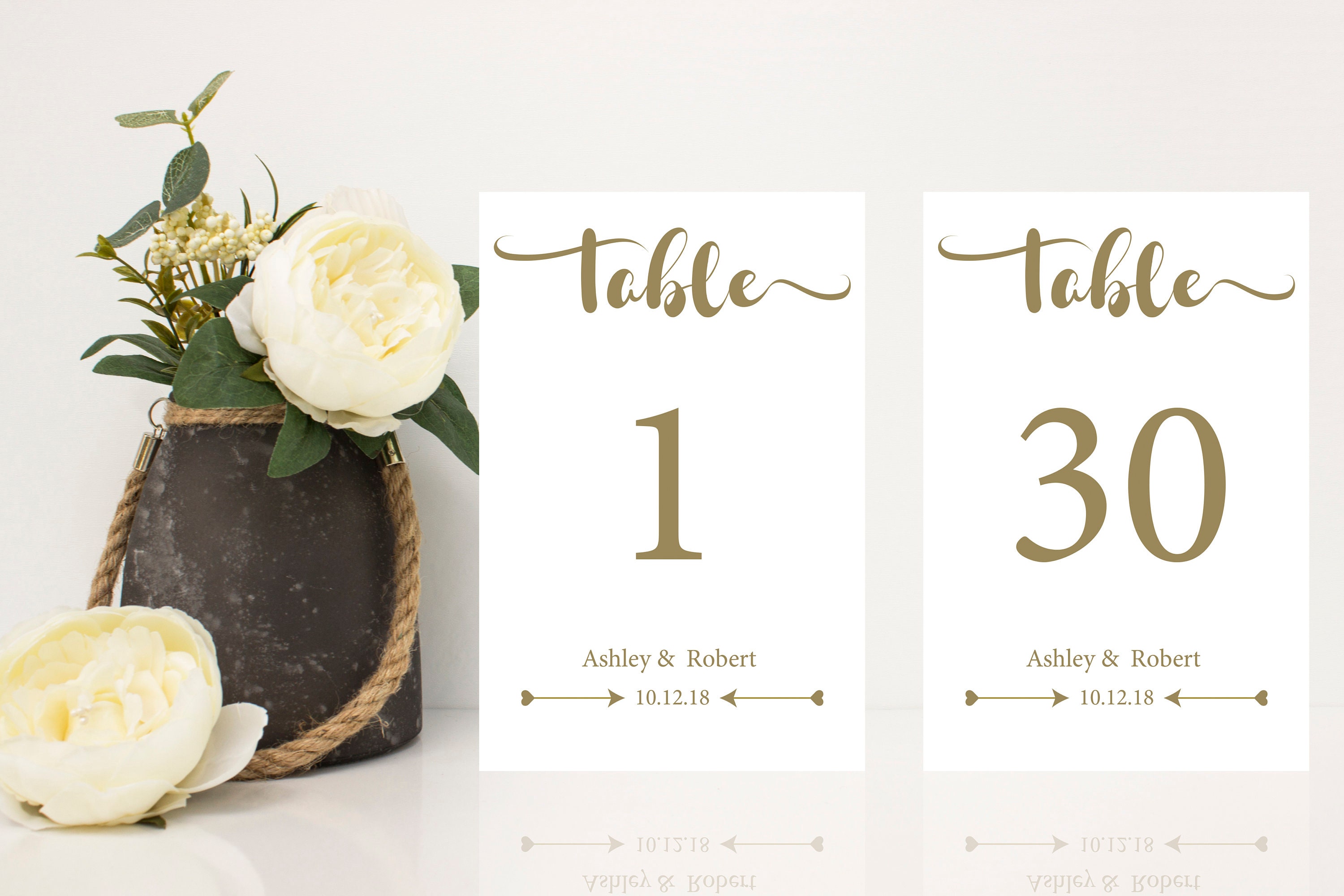 Elegant Wedding Table Number Tags DIY Printable Table Numbers, 4x6 ...