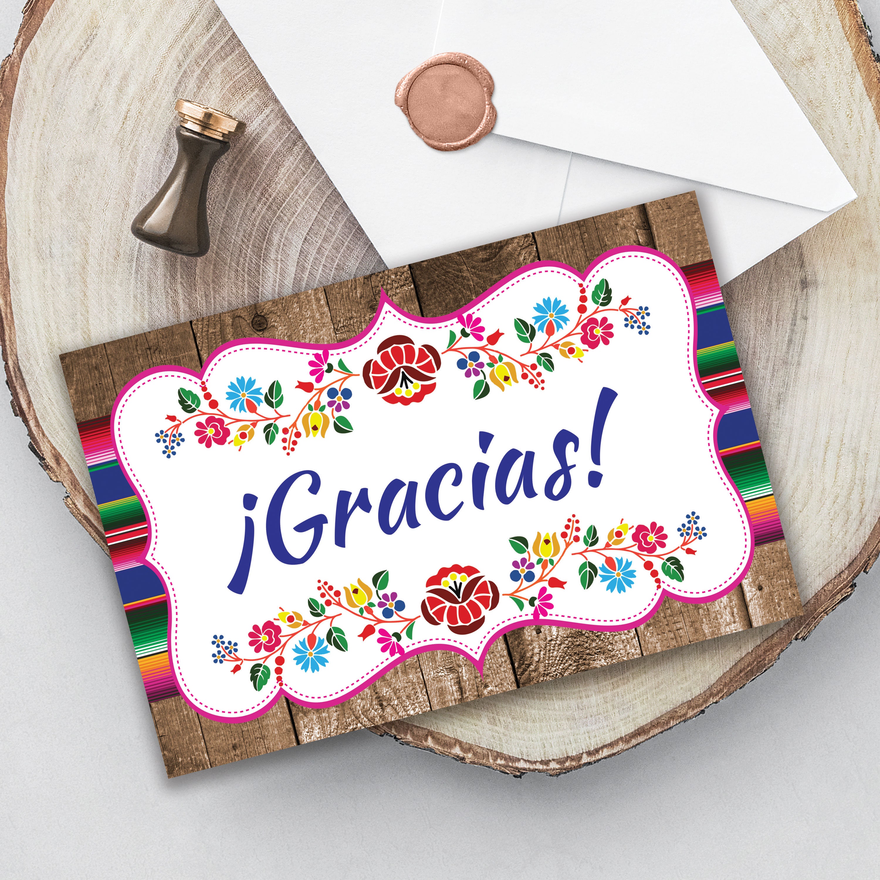 Fiesta Gracias Printable Card, Instant Download, Fiesta Stationery ...