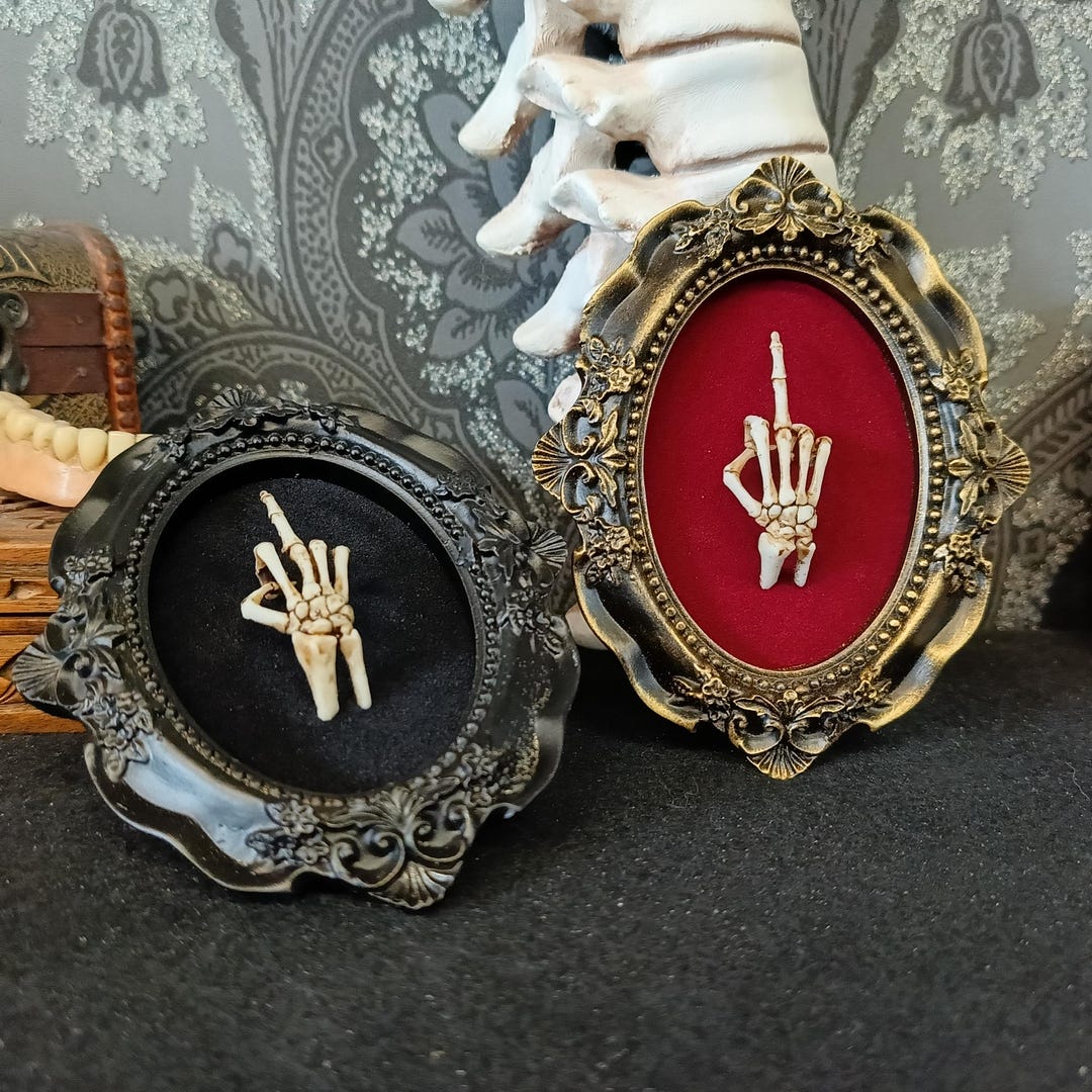 The Finger, Framed Miniature Realistic 3D Human Skeleton Hand Available ...