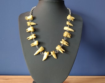 Aged Human Teeth Necklace on Bronze Chain - Etsy
