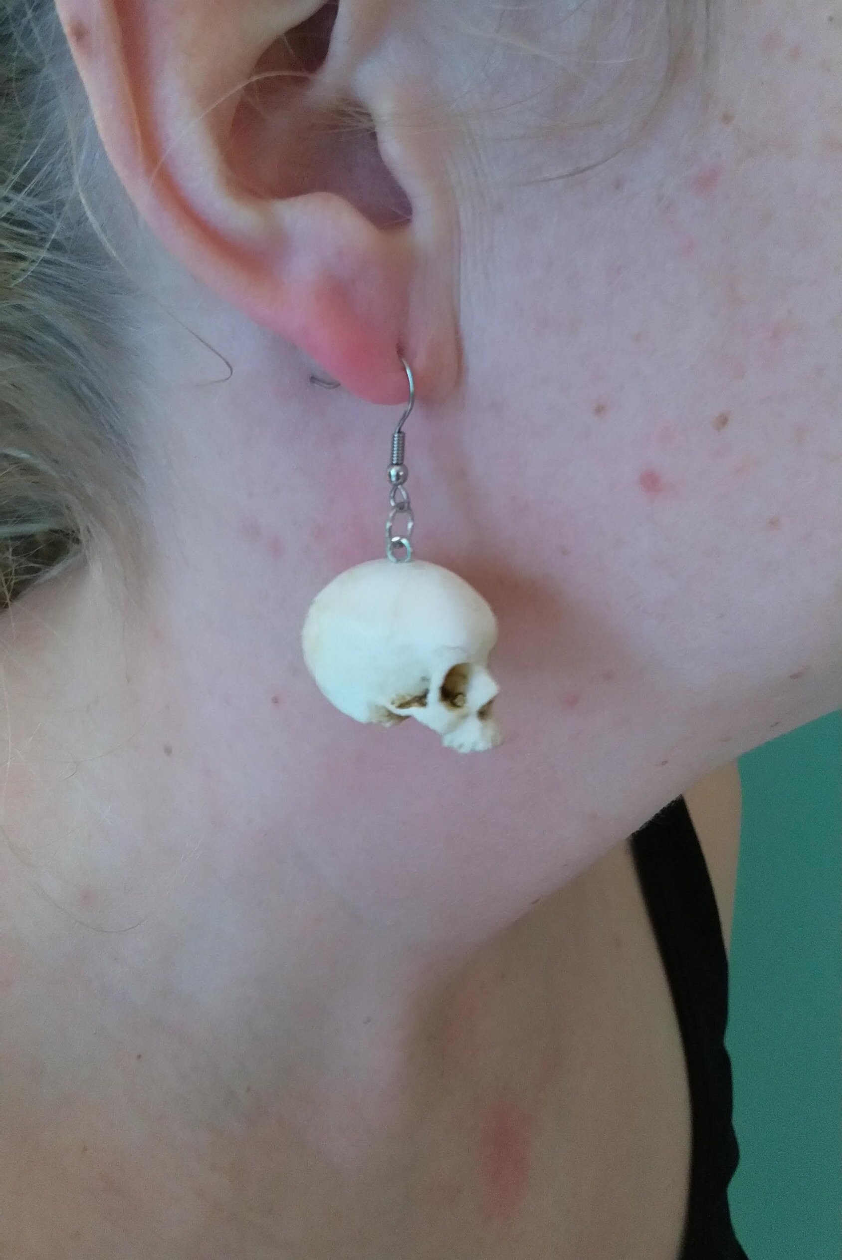 Human Half Skull Earrings - Etsy