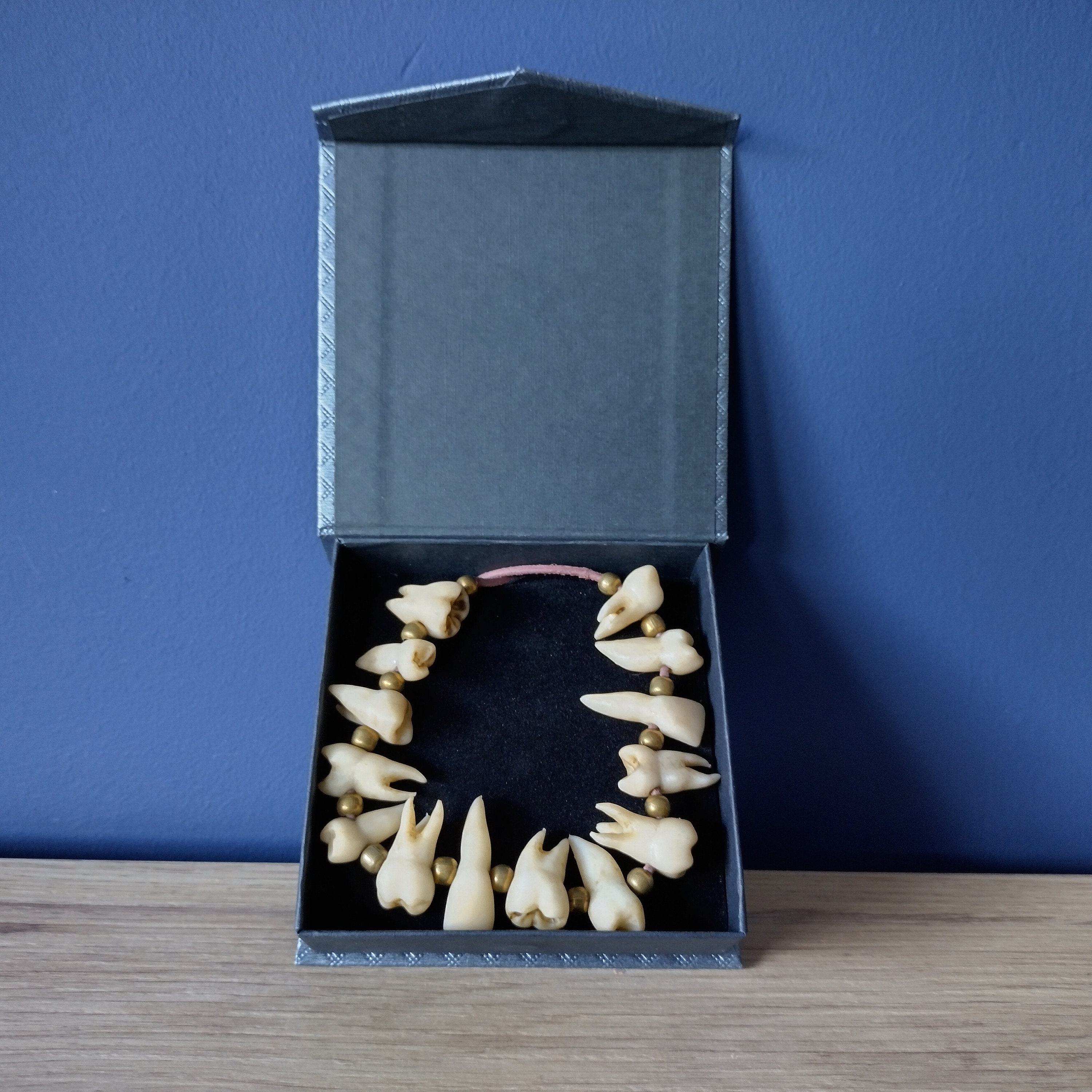 Aged Human Teeth Necklace With Brass Beads - Etsy