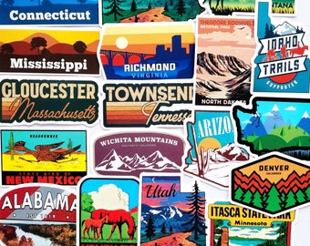 50 States Stickers | Etsy