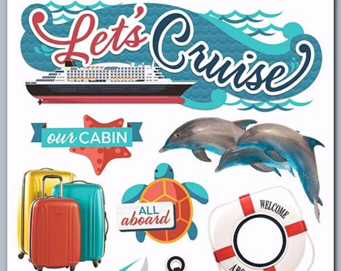 3D Let's Cruise Stickers by Paper House Ship Emblems Landmarks Includes ...