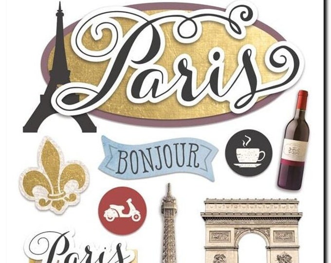 New 3D Paris Stickers by Paper House Emblems Landmarks France Eiffel ...