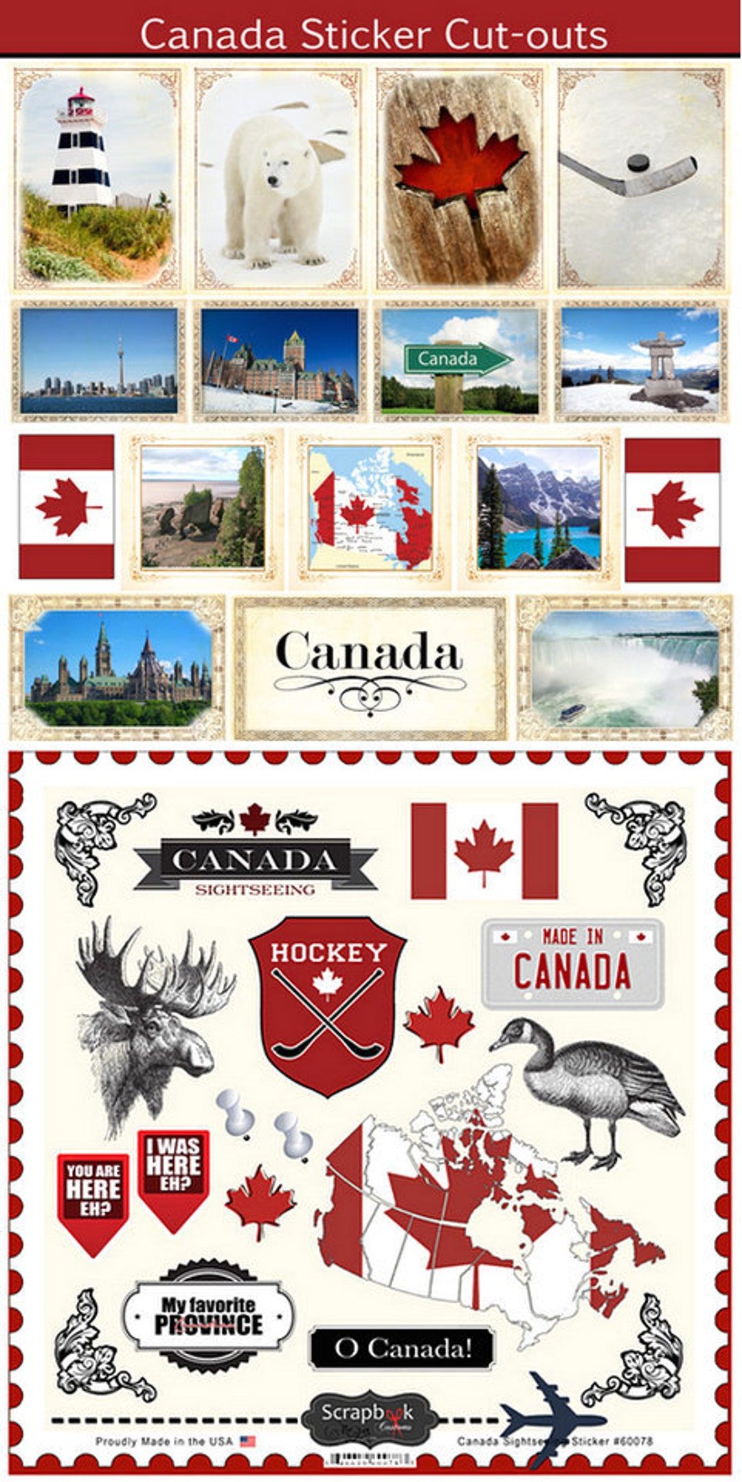 Canada Stickers Sightseeing Icons & Images Montreal - Etsy