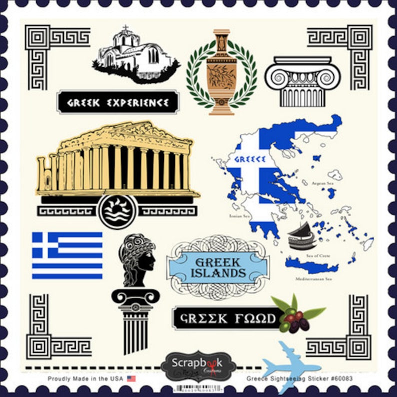Pegatinas de viaje Grecia Iconos turísticos e imágenes | Etsy