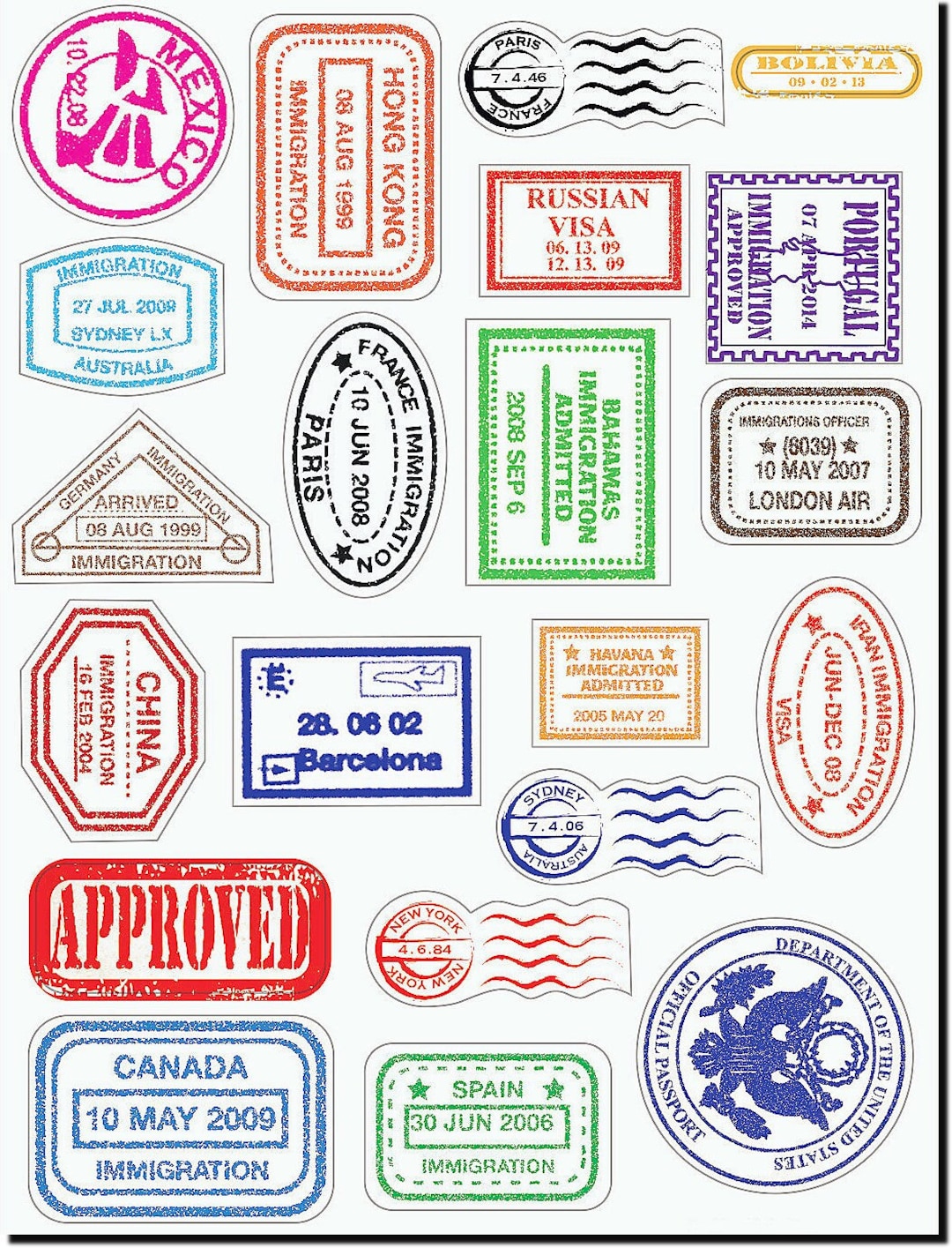 Passport Stamps & Visa Stickers Worldwide Destinations Countries Cities ...