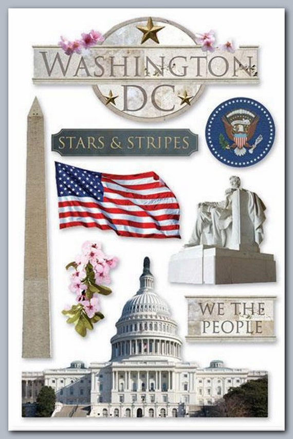 3D Washington DC Stickers by Paper House Emblems - Etsy