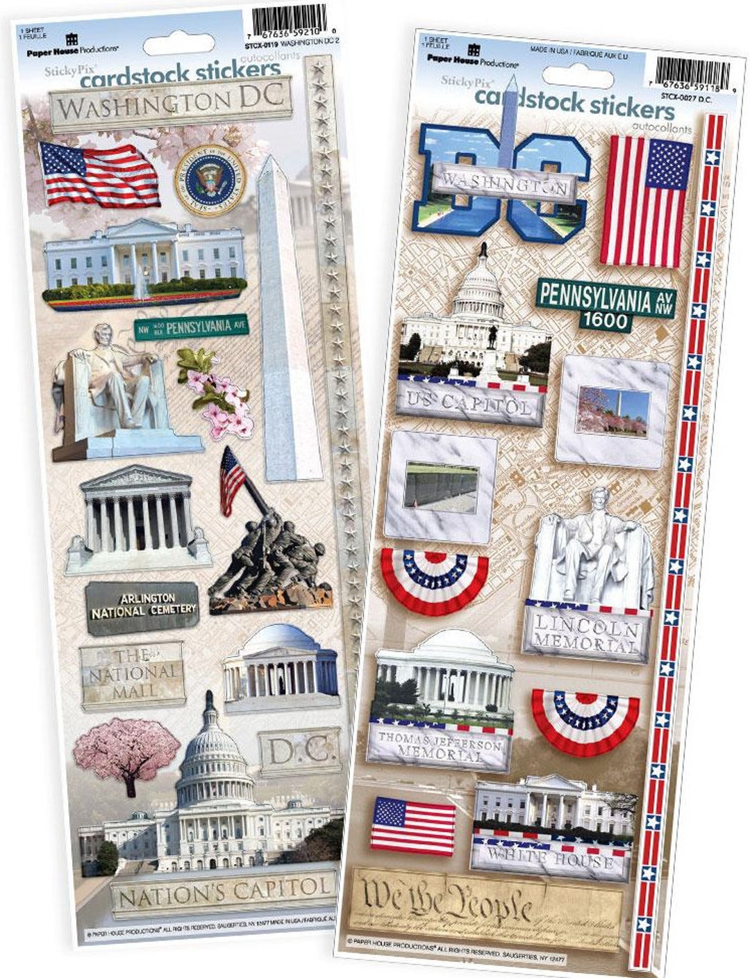Washington DC Stickers Emblems & Icons White House Capitol Congress ...