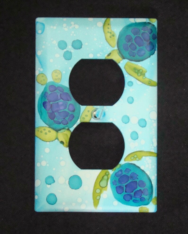 Hand Painted Sea Turtle Light Switch Plate. Hand Painted - Etsy