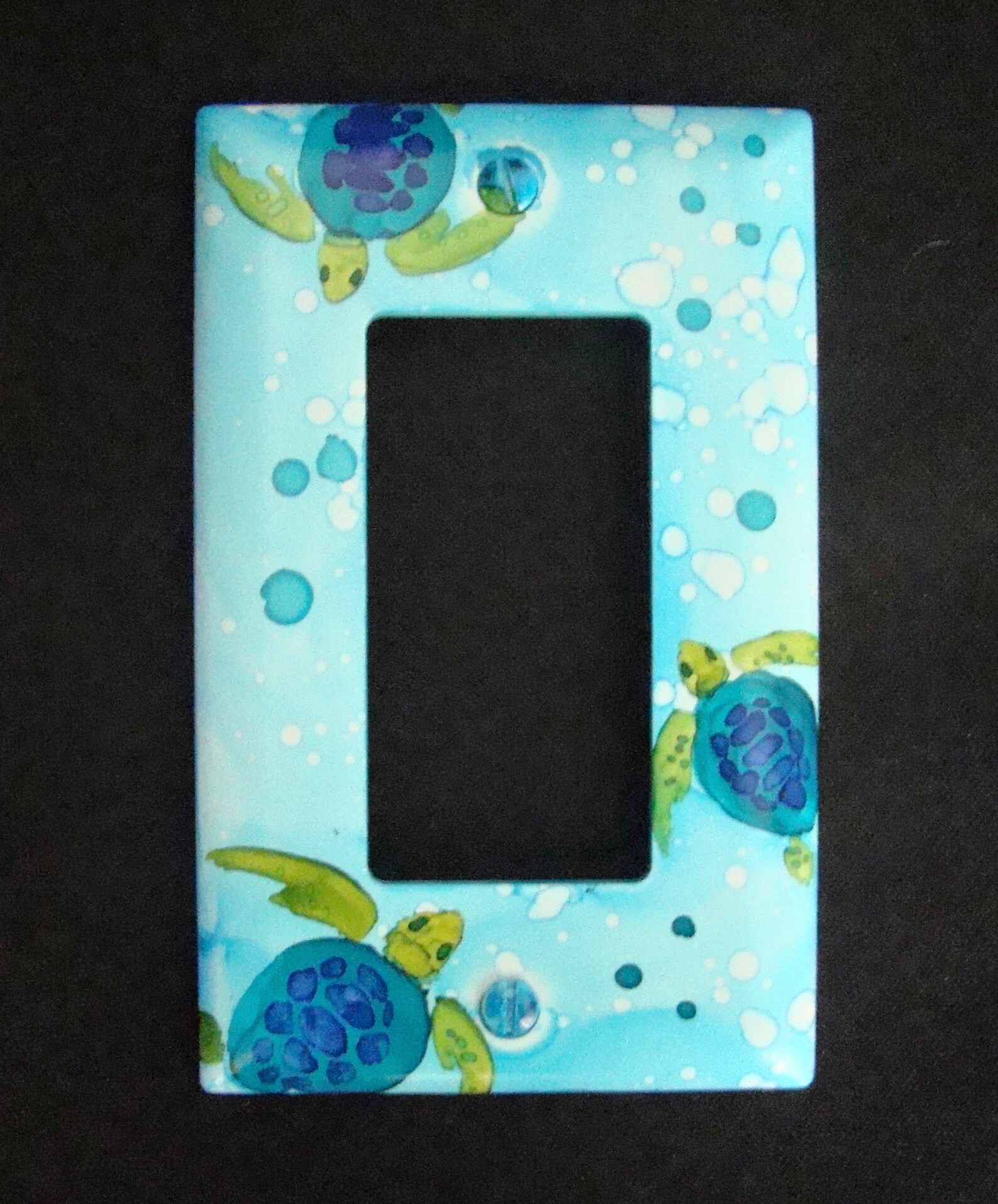 Hand Painted Sea Turtle Light Switch Plate. Hand Painted | Etsy