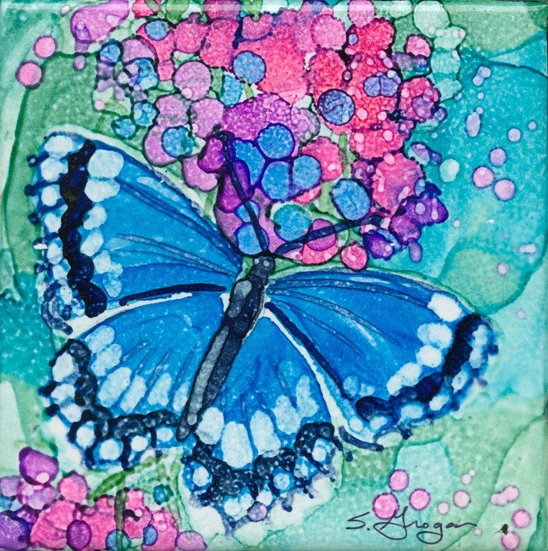 Butterfly Art Alcohol Ink Art Nature ArtworkFine | Etsy