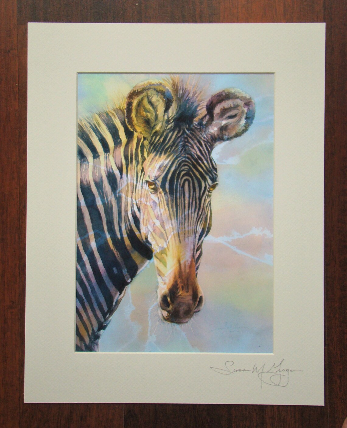 Zebra Watercolor Giclee Print: Colorful Animal Art by Susan Grogan - Etsy