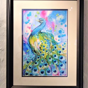 Peacock Art,fine Art Painting, Alcohol Ink Print, Fine Art Print, Susan ...