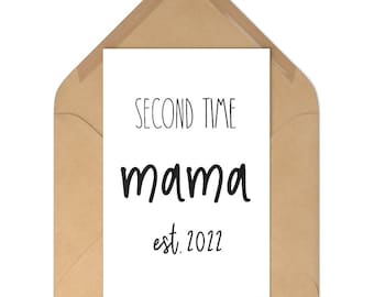 Second Time Mom Card - Etsy