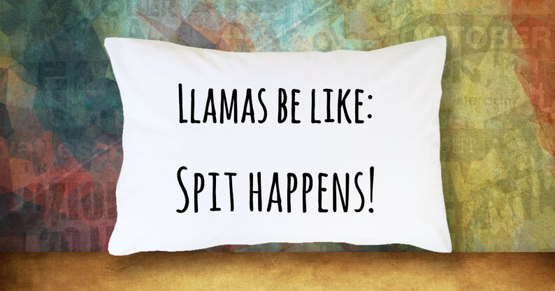 Spit Happens Llama Pillow Funny Llama Gifts Spit Happens | Etsy